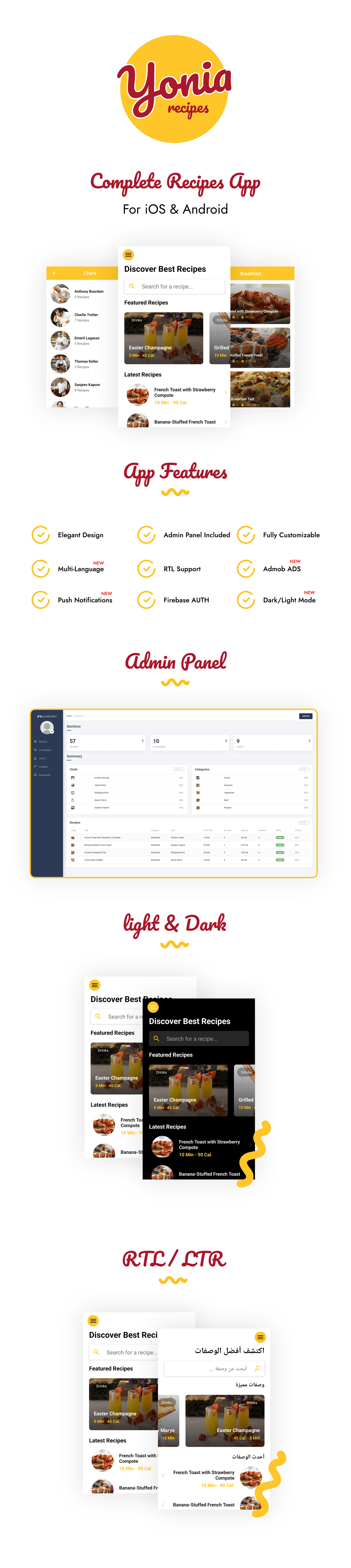 Yonia - Complete React Native Recipes App + Backend – Wicombit